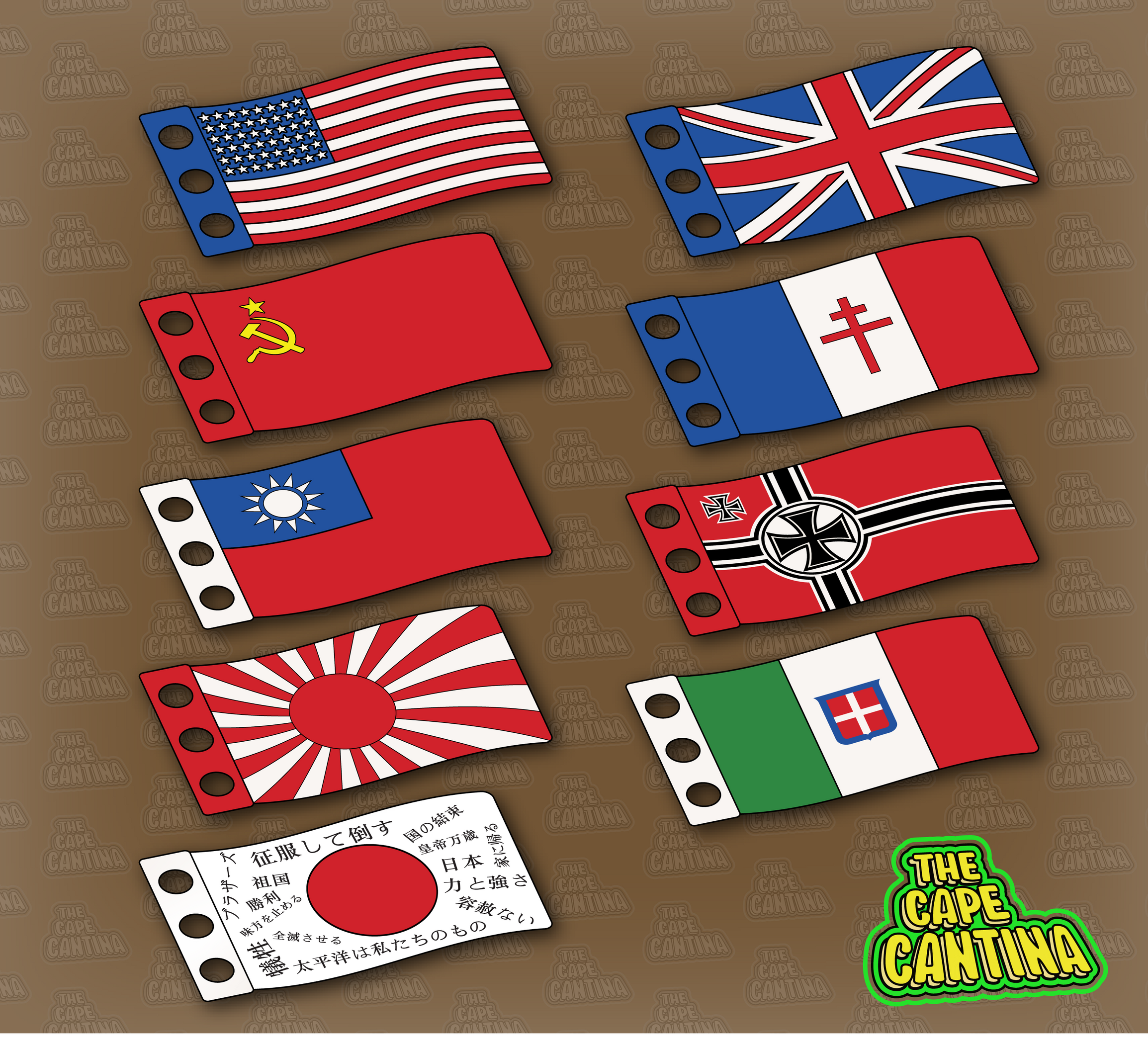 LEGO® WW2 Allies & Axis War Flags | 9 Historical Designs — The Cape Cantina